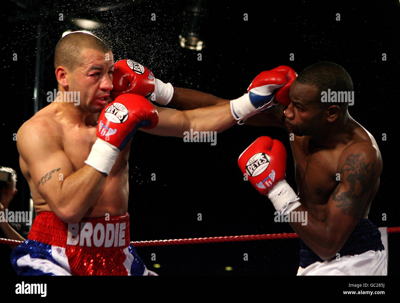 Michael Brodie (left) in action against Mark Alexander during the Ricky ...