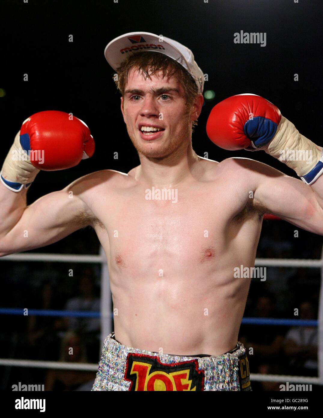 Joe Murray celebrates his win over Steve Gethin during the Ricky Hatton ...
