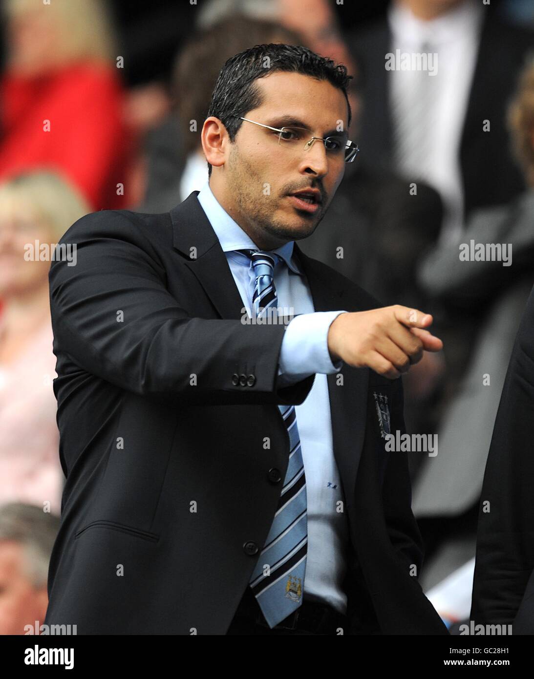 Manchester City chairman Khaldoon Al Mubarak in the stands Stock Photo ...