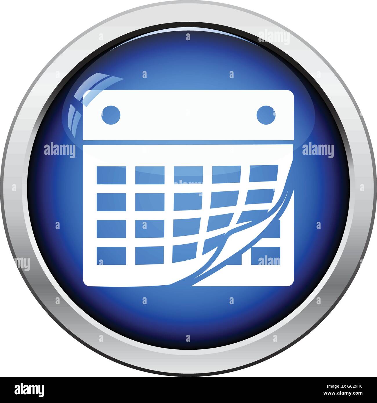 Calendar icon. Glossy button design. Vector illustration Stock Vector ...
