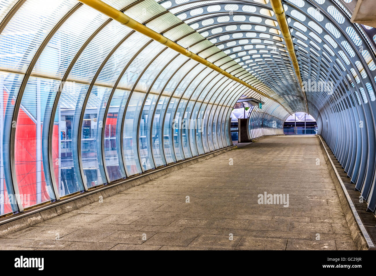 Poplar pedestrian tunnel footbridge in London Stock Photo - Alamy