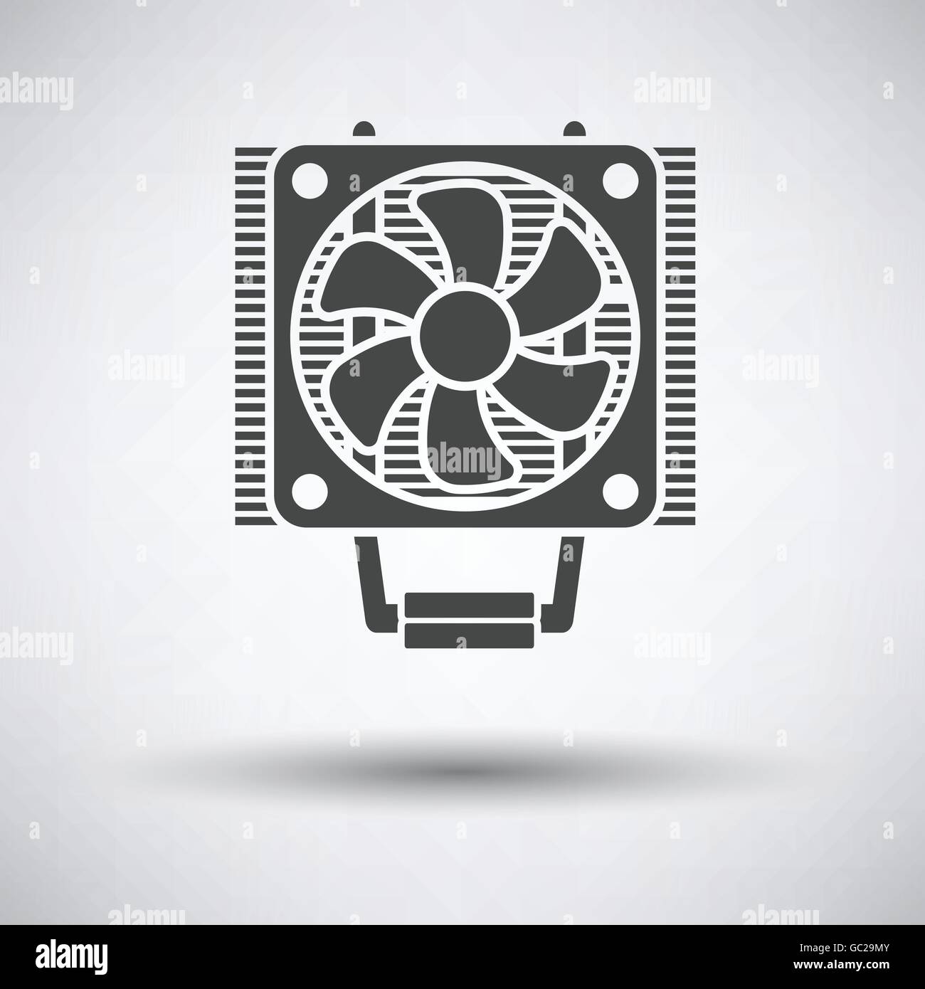 CPU Fan icon on gray background, round shadow. Vector illustration ...