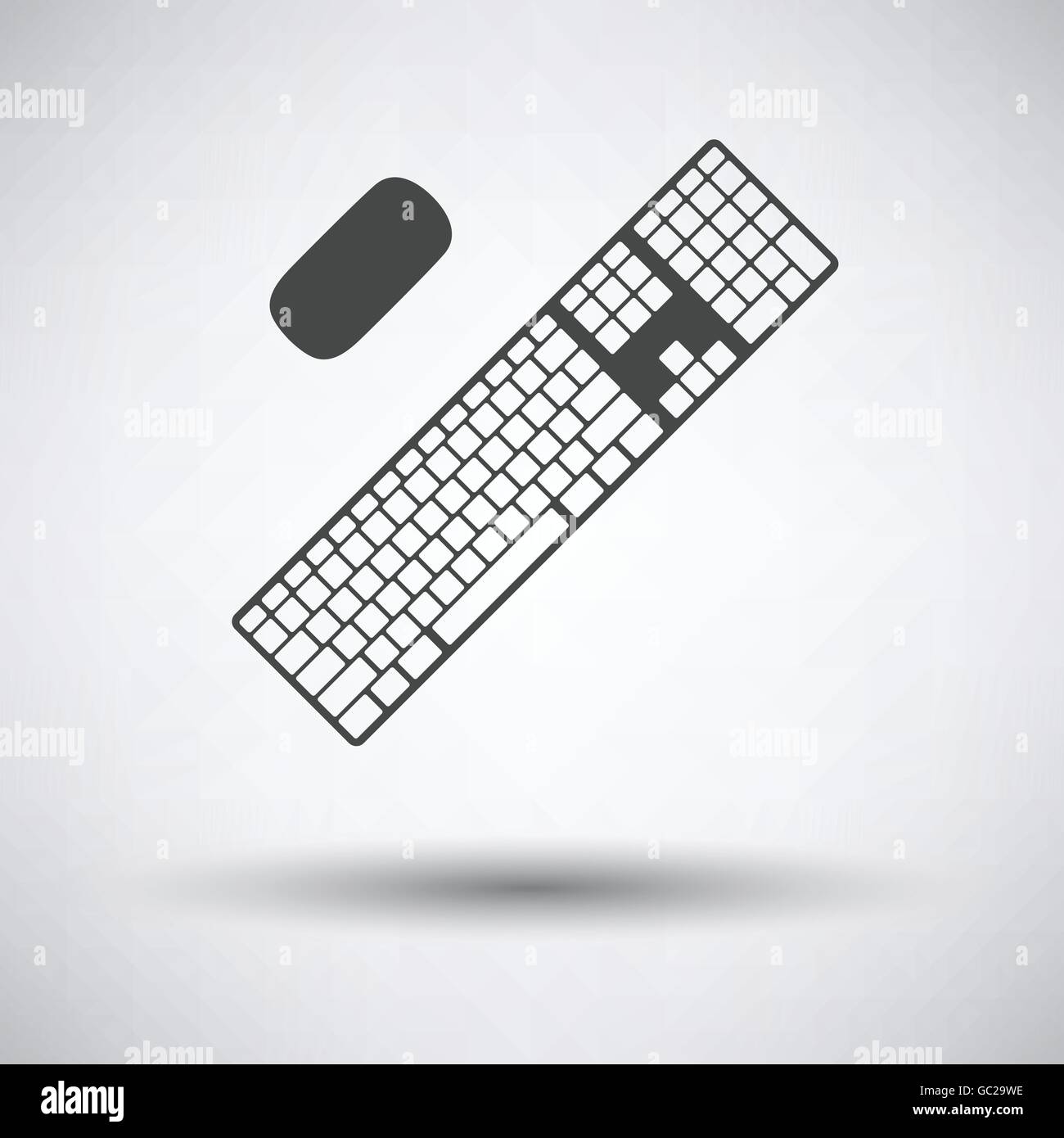Keyboard icon on gray background, round shadow. Vector illustration ...