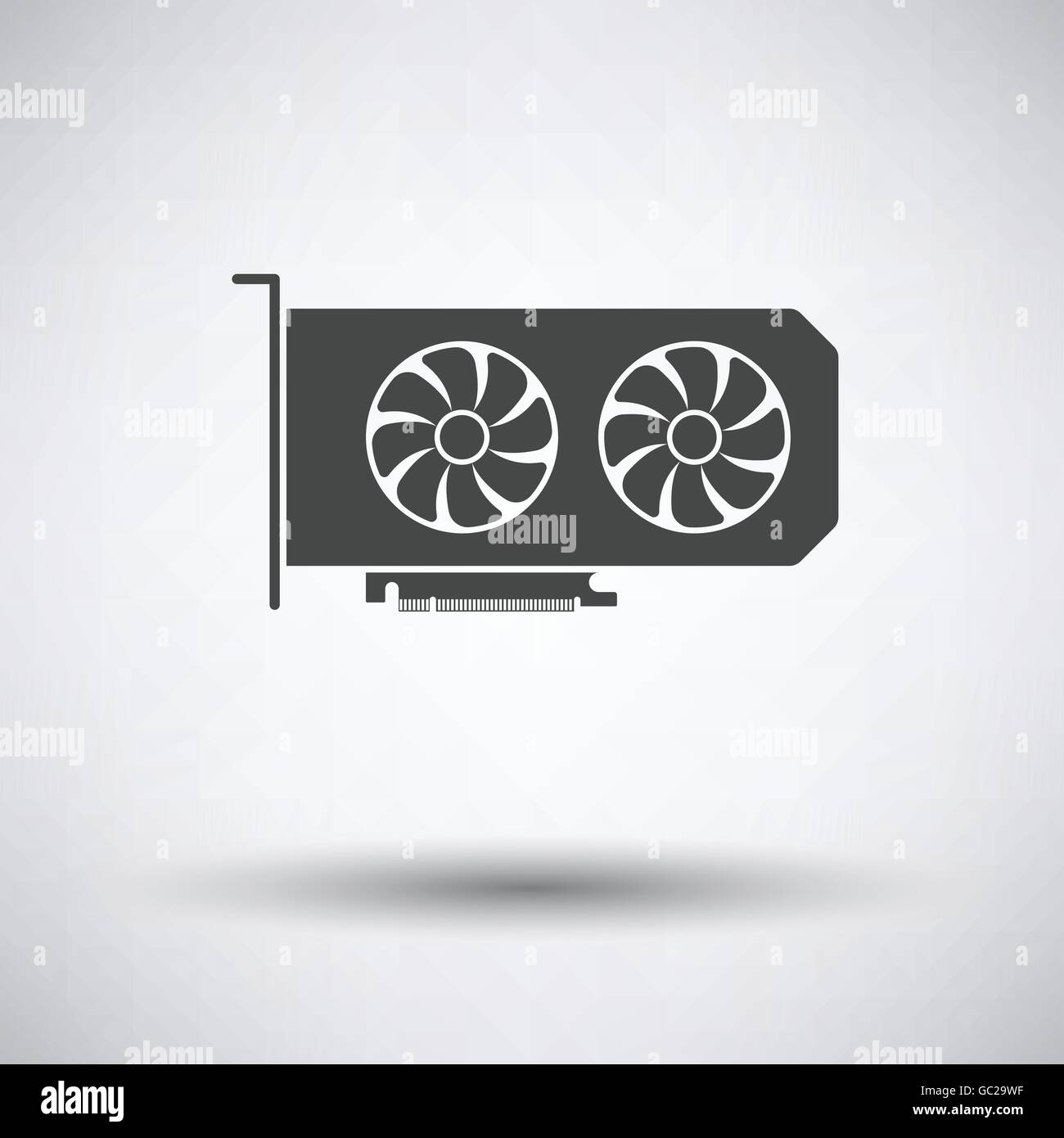 GPU icon on gray background, round shadow. Vector illustration Stock ...