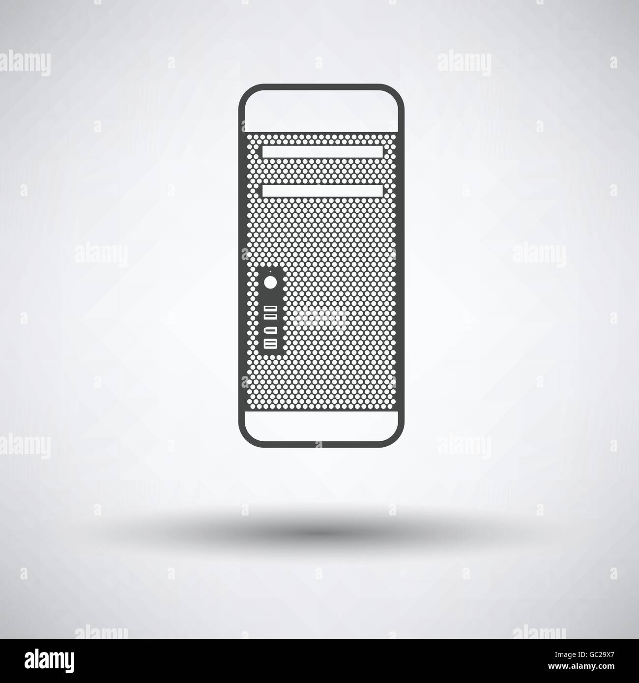 System unit icon on gray background, round shadow. Vector illustration ...