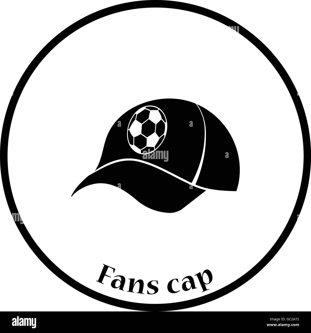 Football fans cap icon. Thin circle design. Vector illustration Stock ...
