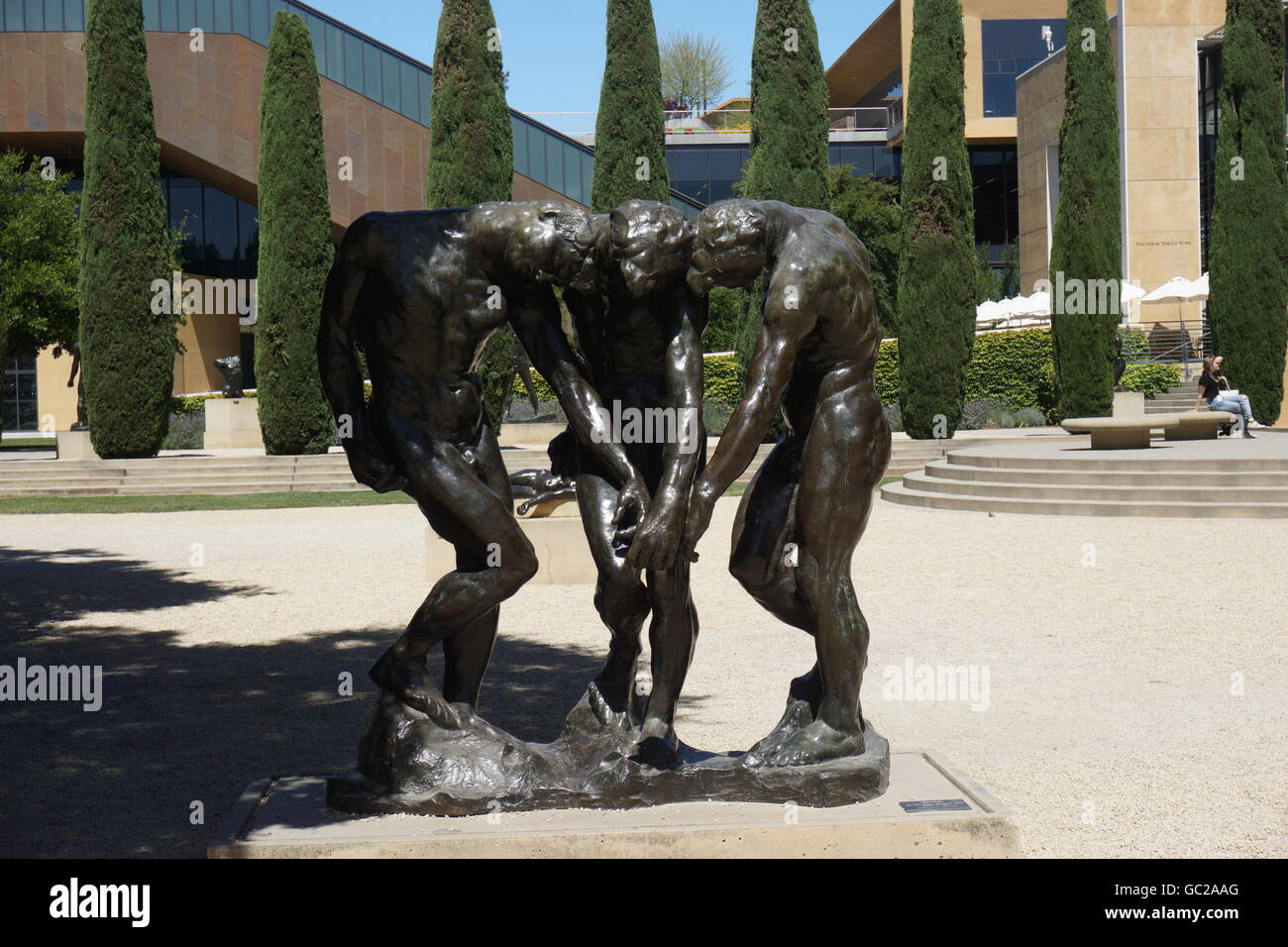 The three shaded sculpture, Rodin, Stanford University Stock Photo - Alamy