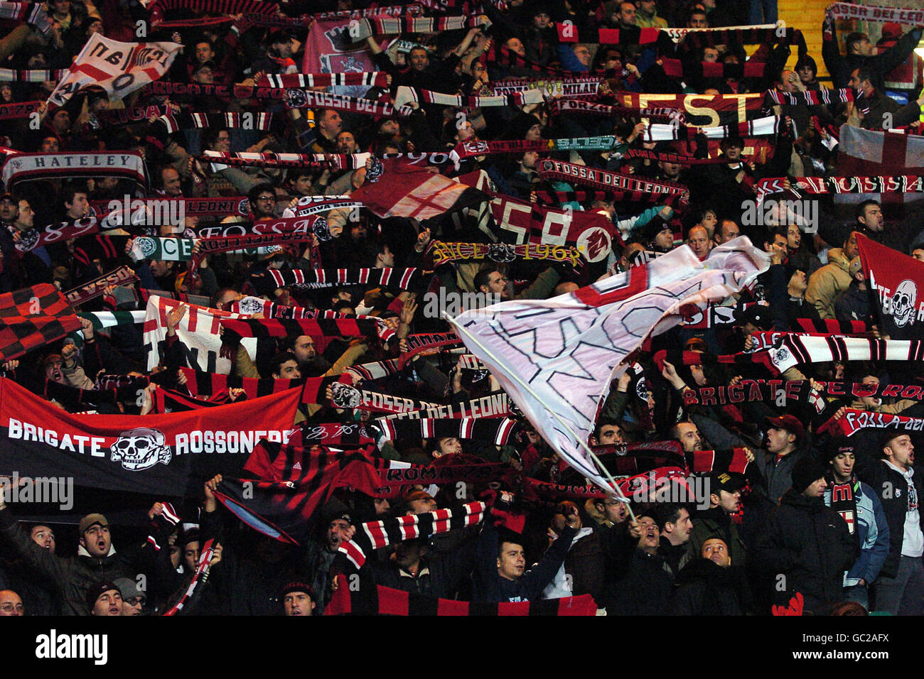 Celtic ac milan ac milan fans cheer on their team hi-res stock ...