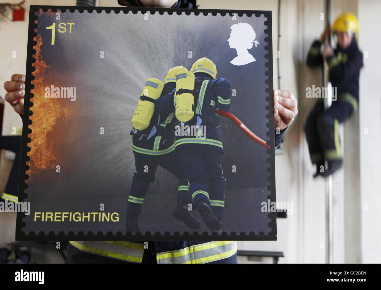 Firefighters essex county fire brigade help launch hi-res stock ...