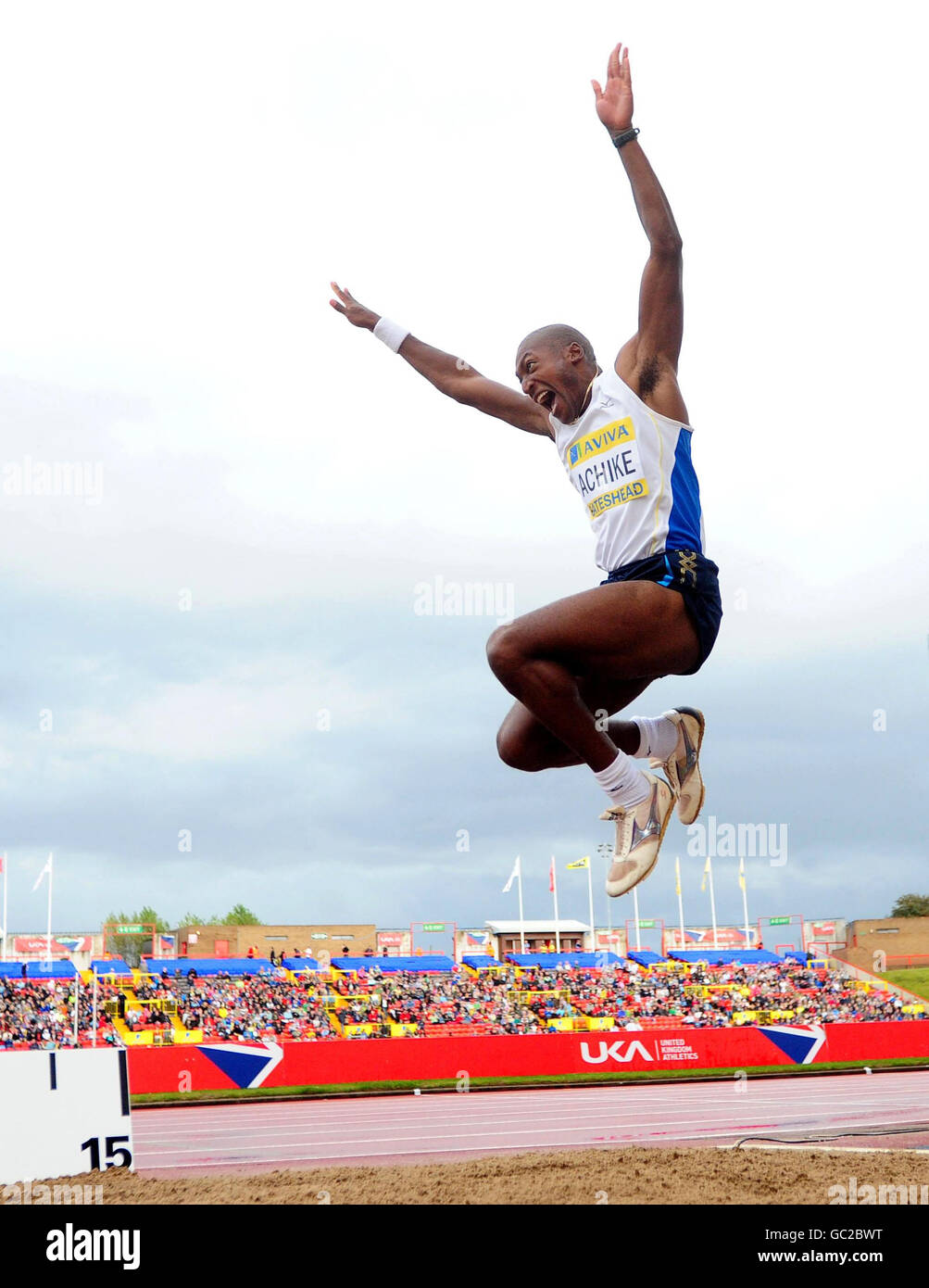 Great Britain's Larry Achike in action in the Men's Triple Jump during ...