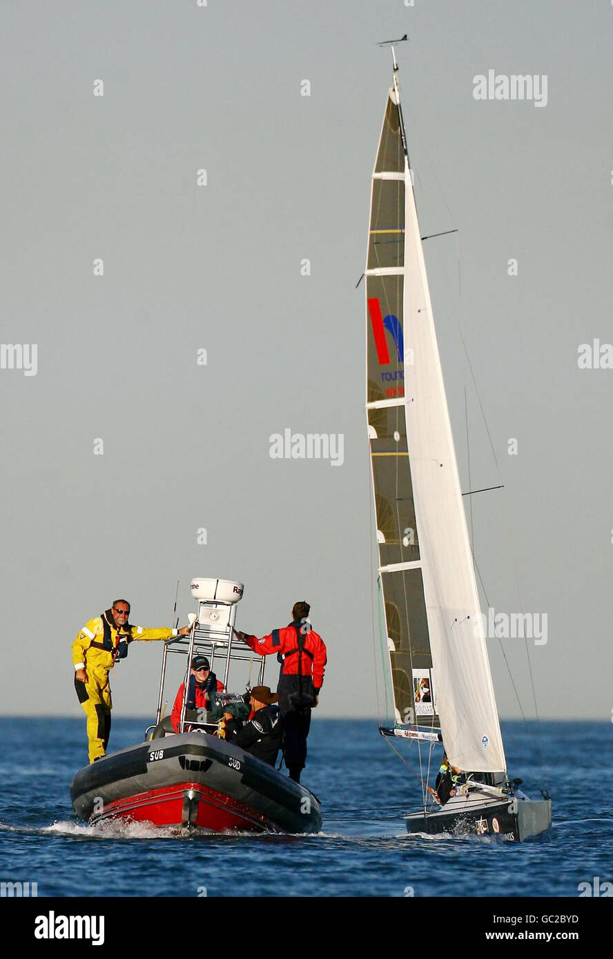 Disabled yachtswomen Hilary Lister sails around Britain Stock Photo - Alamy