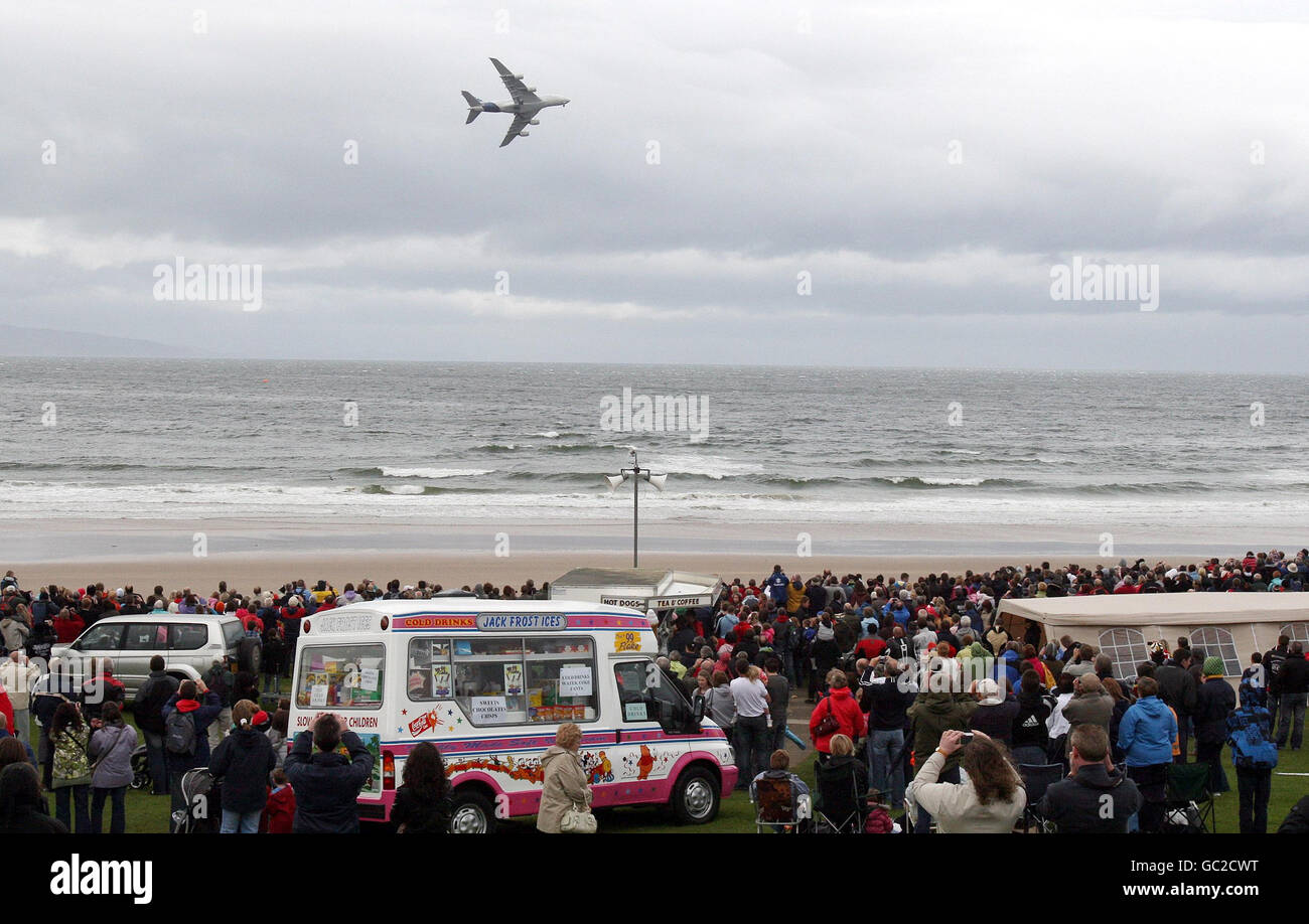 Airbus A380 flypast Stock Photo - Alamy