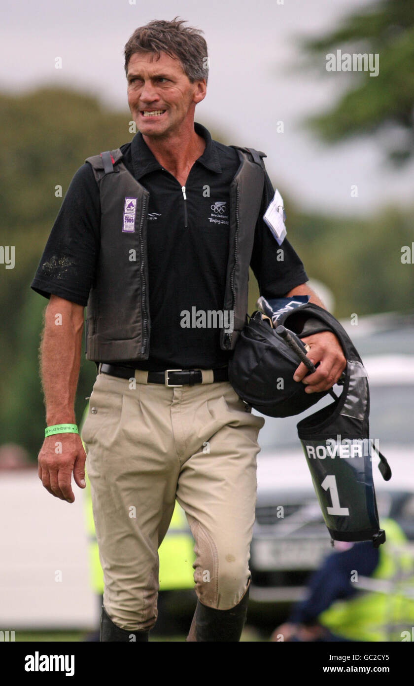 New Zealands Andrew Nicholson after walks back to the finish line after ...