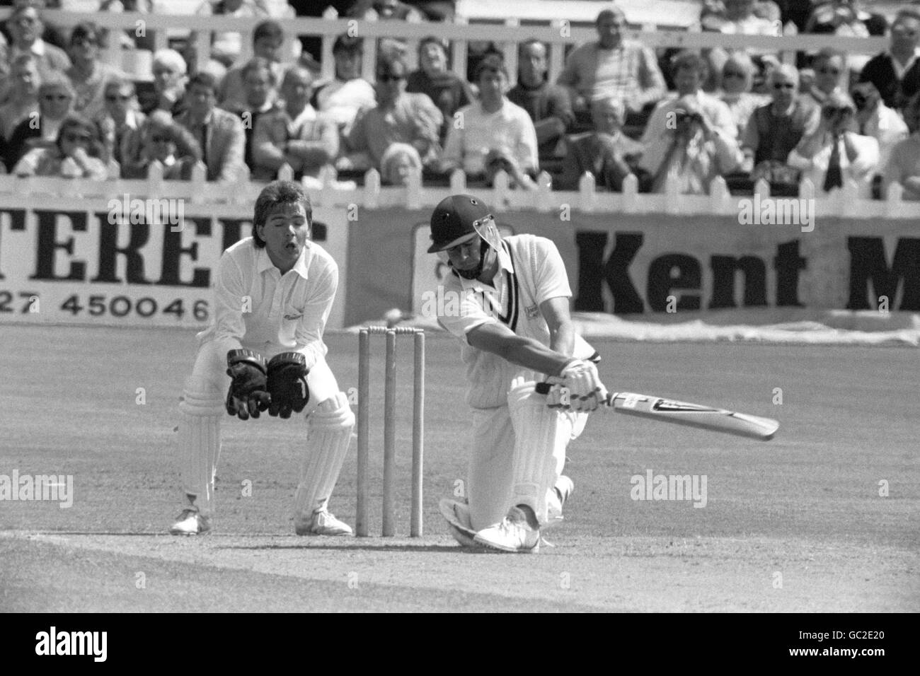 223449 5 christopher cowdrey action helmet batting hi-res stock ...