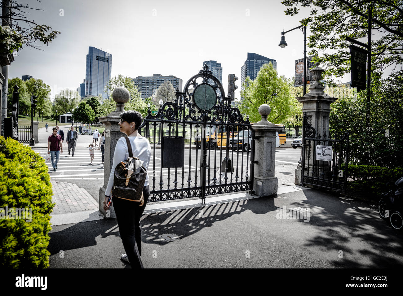 Boston Common gate in Massachusetts USA Stock Photo - Alamy