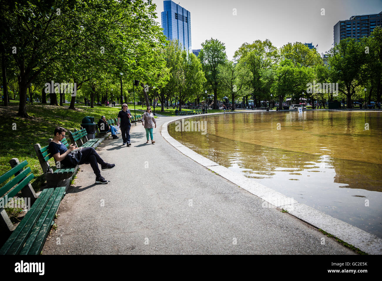 Young hipster stylish men selfie in the Boston Common Stock Photo - Alamy