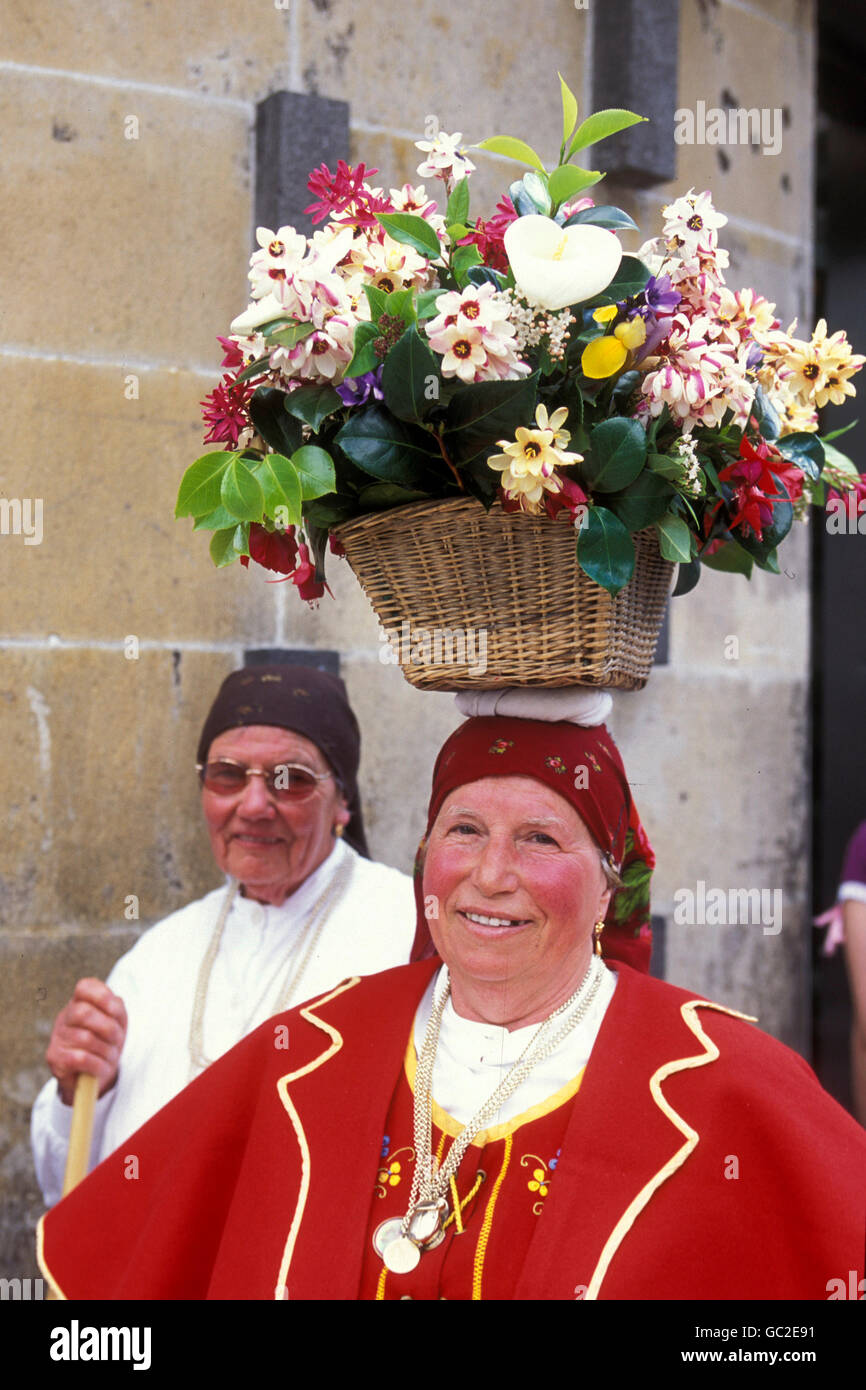 a parade of the Spring Flower Festival in the city of Funchal on the ...