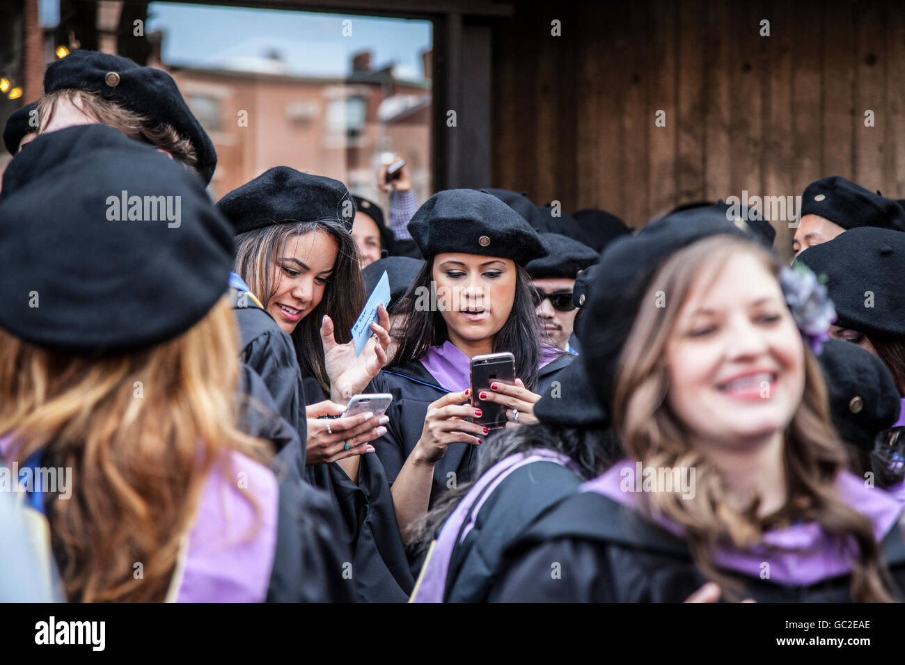 Students gather for their graduation ceremonies, Boston Stock Photo - Alamy