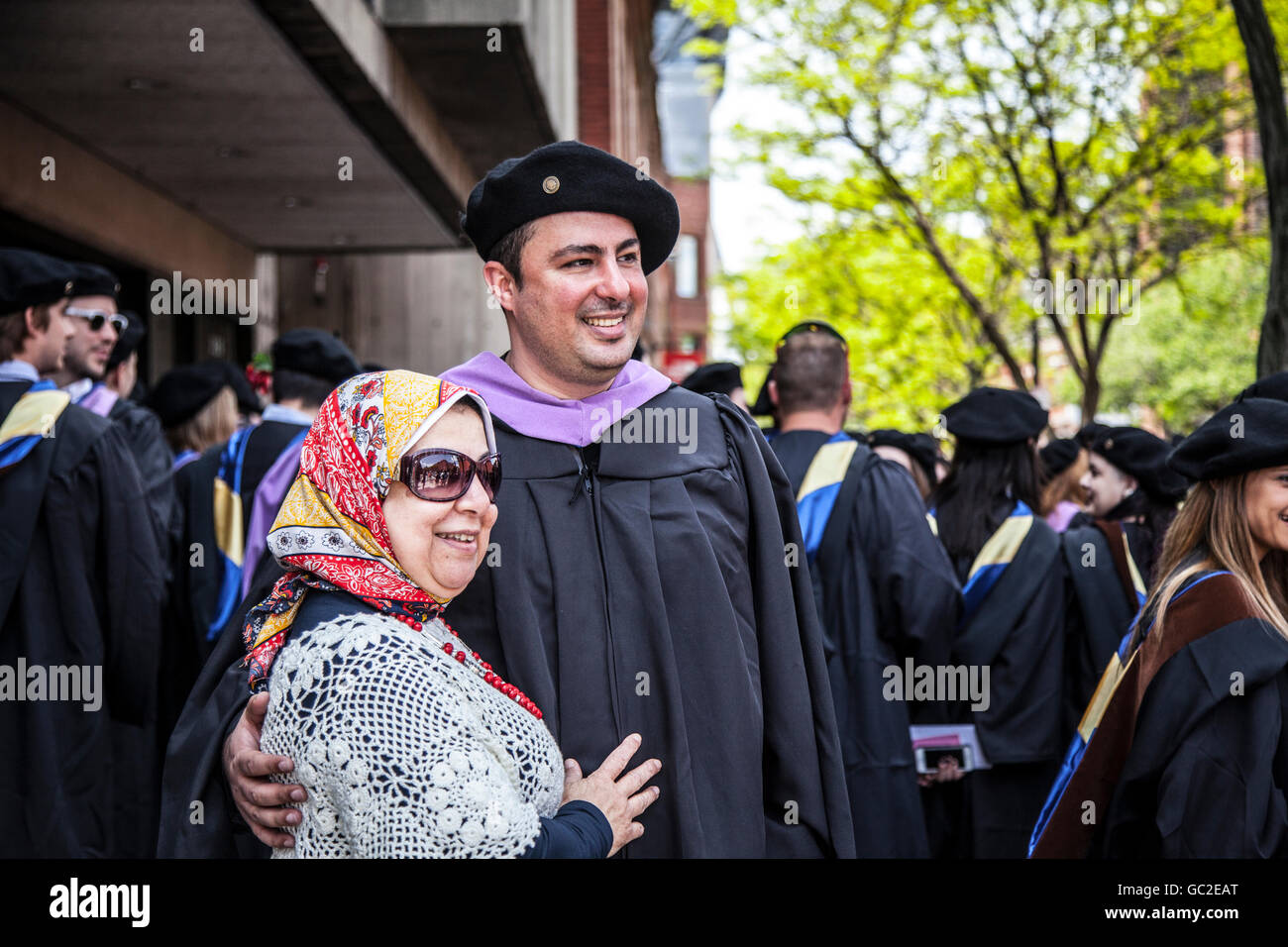 Students gather for their graduation ceremonies, Boston Stock Photo - Alamy