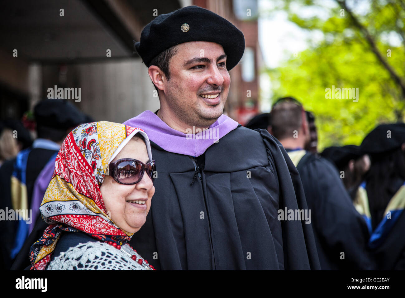 Students gather for their graduation ceremonies, Boston Stock Photo - Alamy