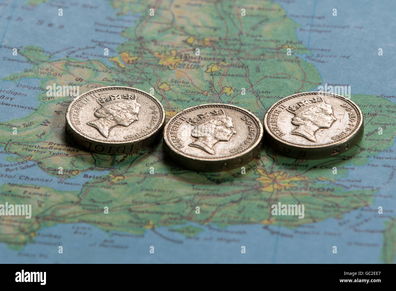 British pounds pictured in Kingston, Ont., on July 7, 2016 Stock Photo ...