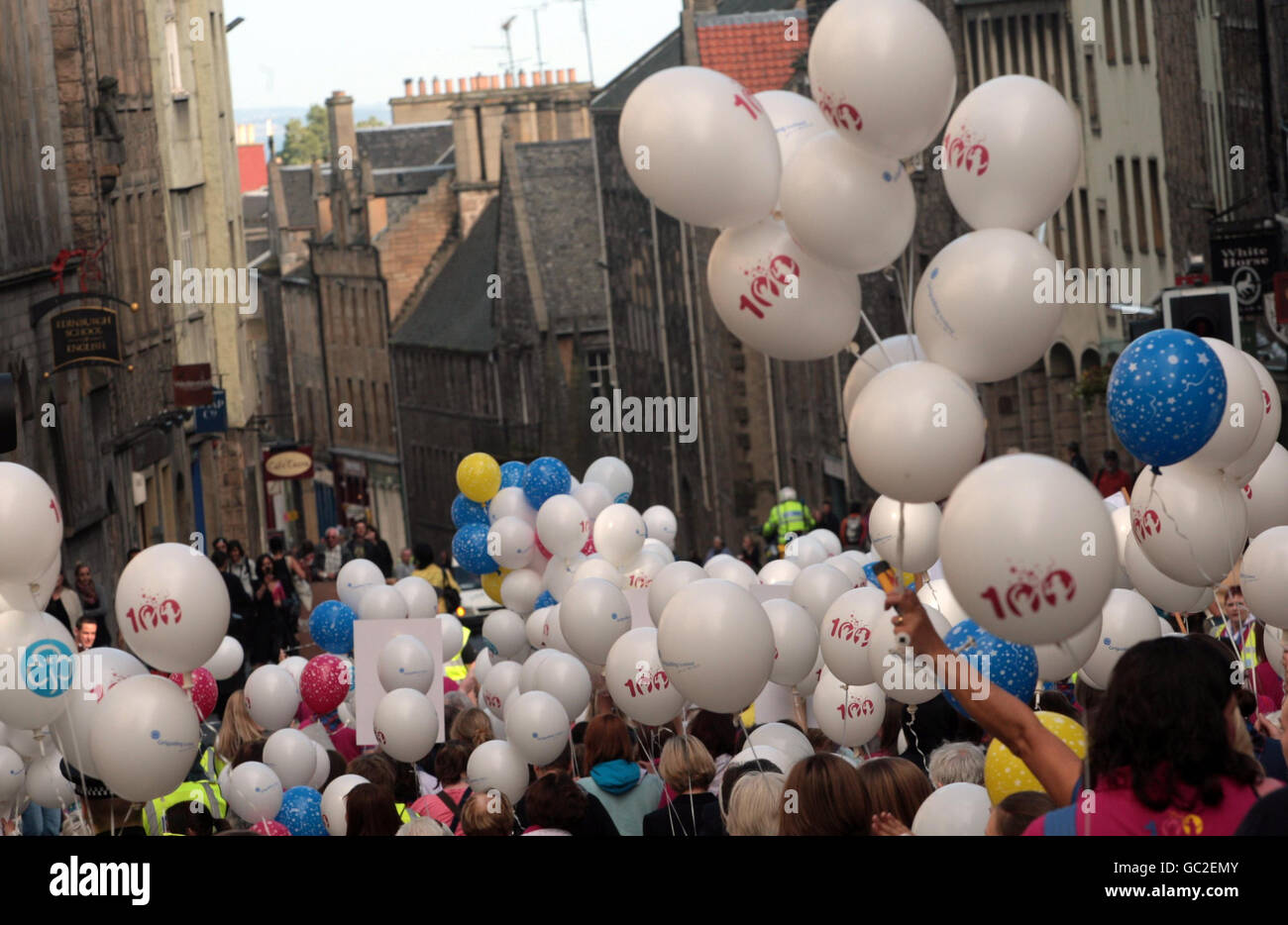 Girl Guides from around Scotland parade down the Royal Mile to the ...