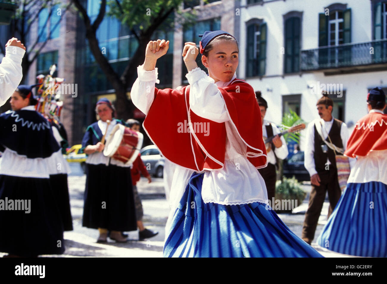 a parade of the Spring Flower Festival in the city of Funchal on the ...