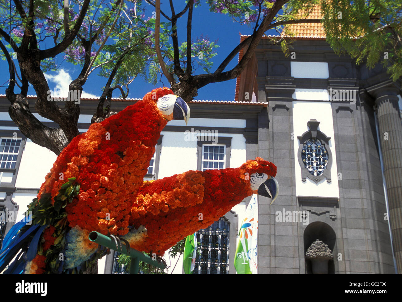 a parade of the Spring Flower Festival in the city of Funchal on the ...