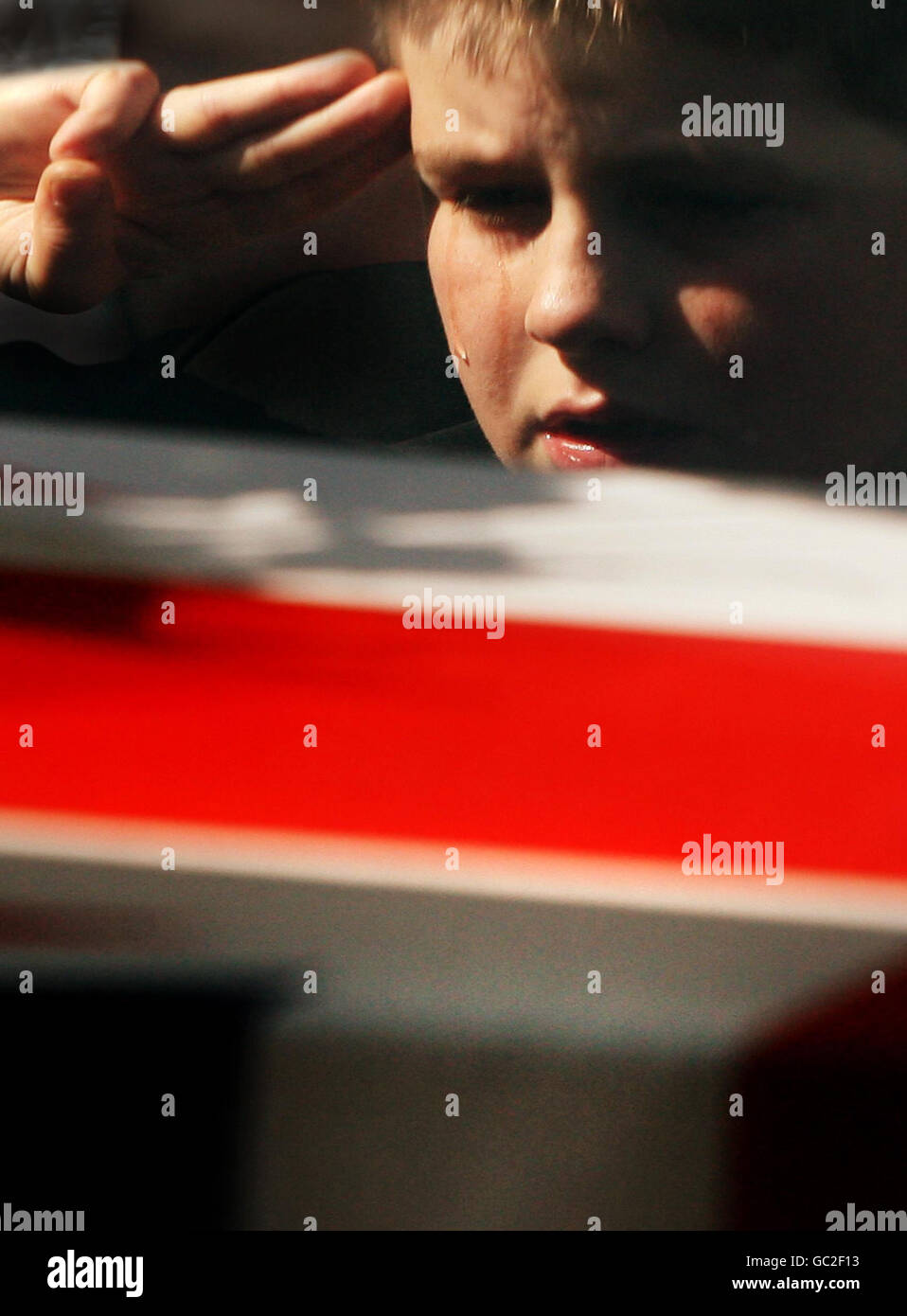 Liam, the son of Emma-Jayne, the fiancee of Lance Corporal Richard ...