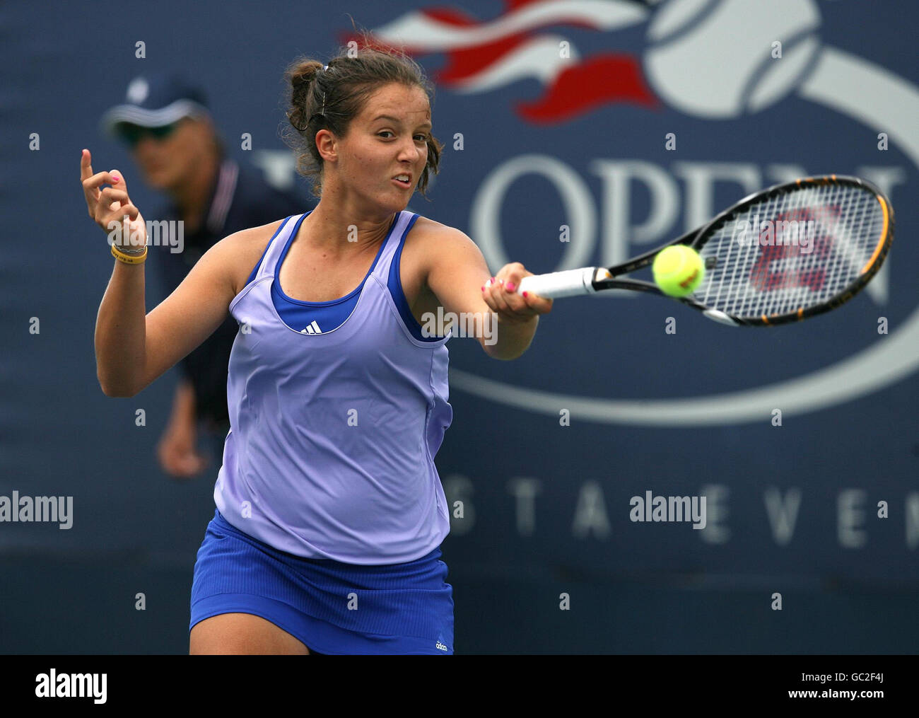 Great Britains' Laura Robson in action during her victory over Belgiums ...