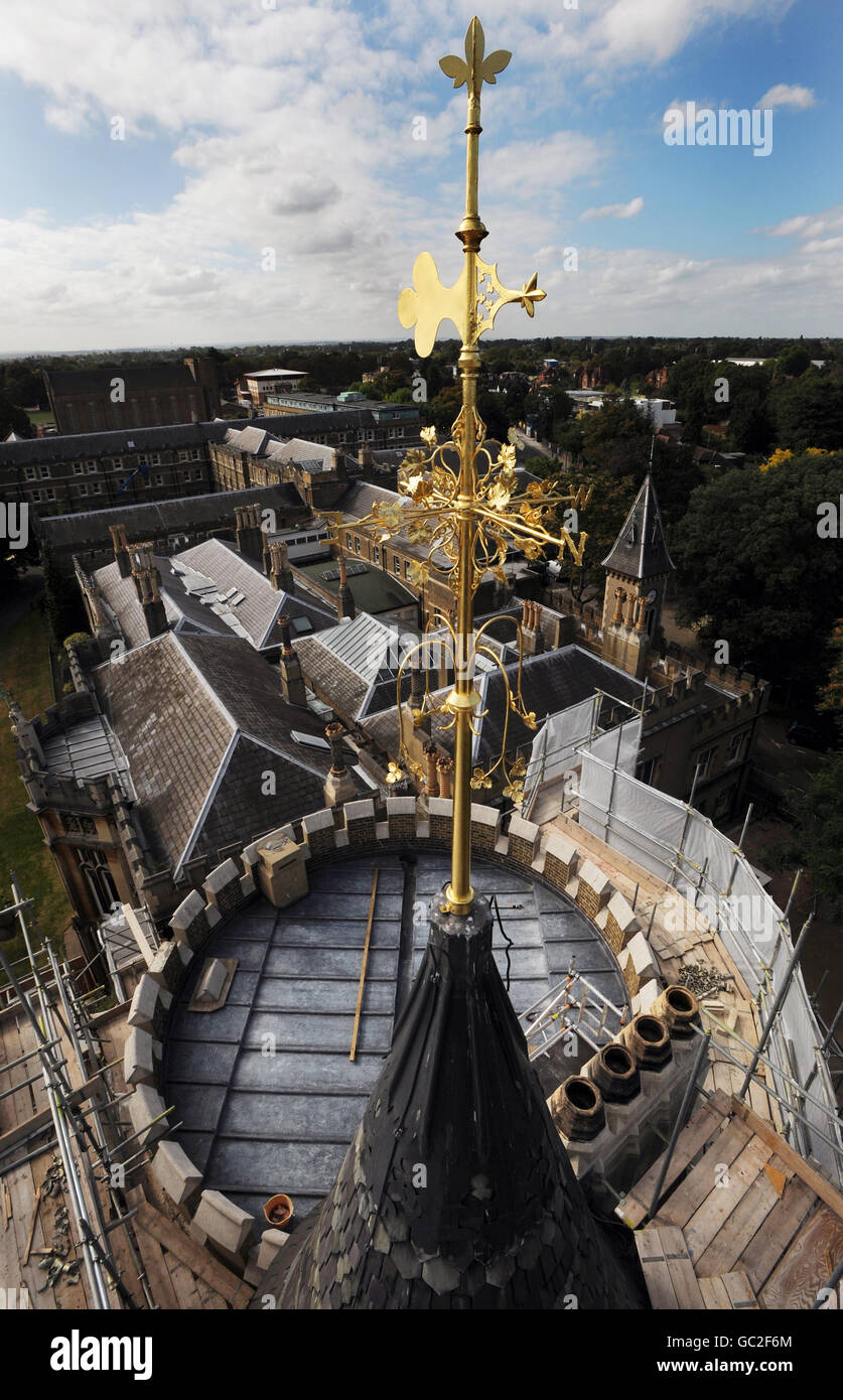 A restored, re-gilded six foot weathervane after it was re-installed ...