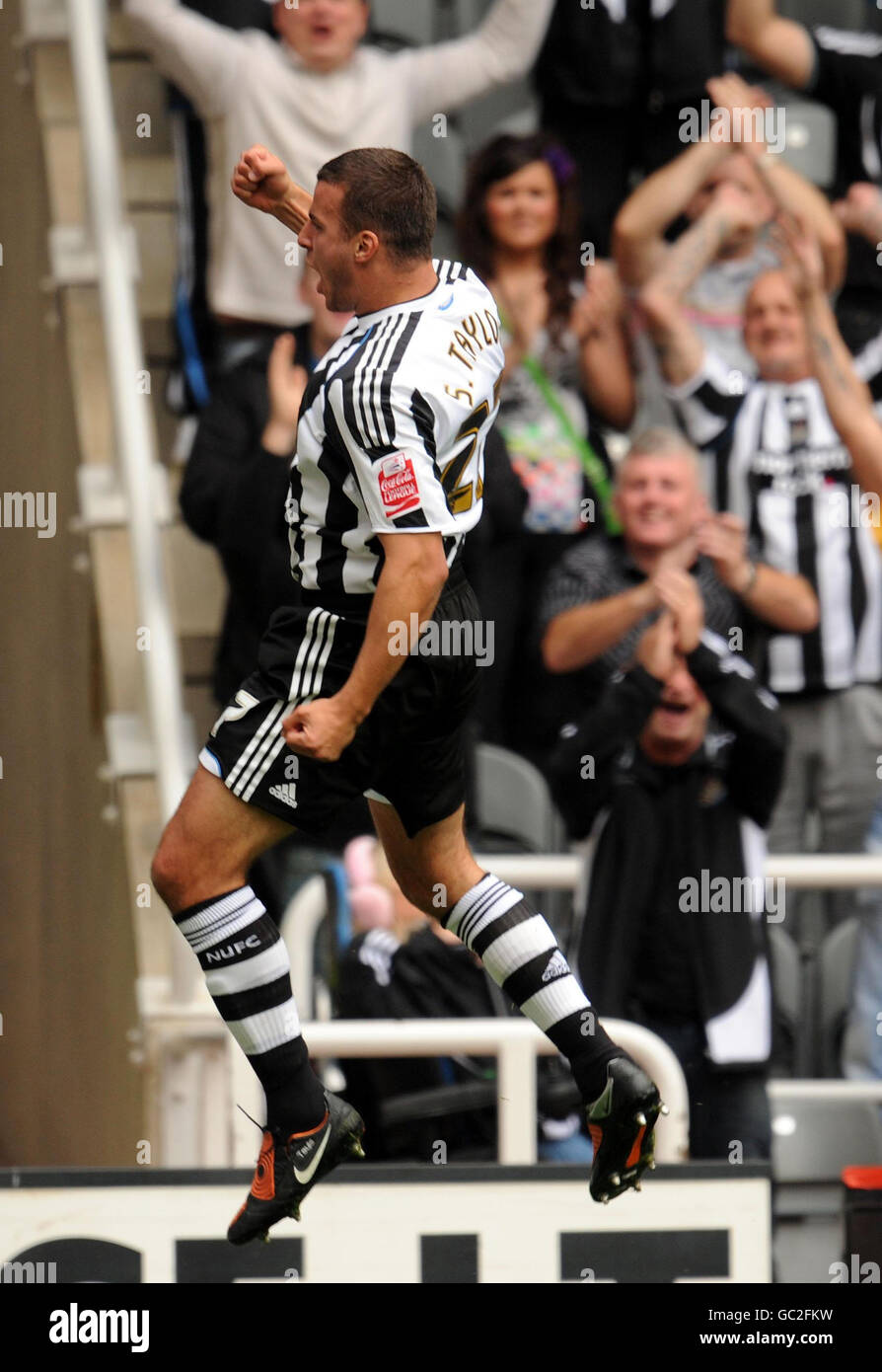 Newcastle United's Steven Taylor celebrates scoring the opening goal ...