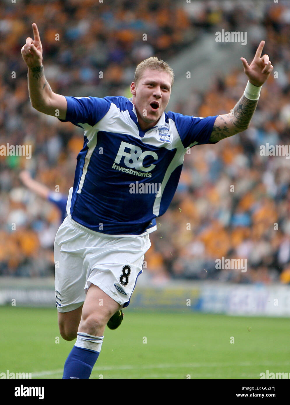 Birmingham City's Garry O'Connor celebrates after he heads home the ...