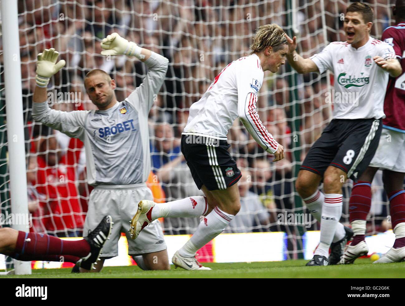 Liverpool's Fernando Torres celebrates after scoring his sides first ...