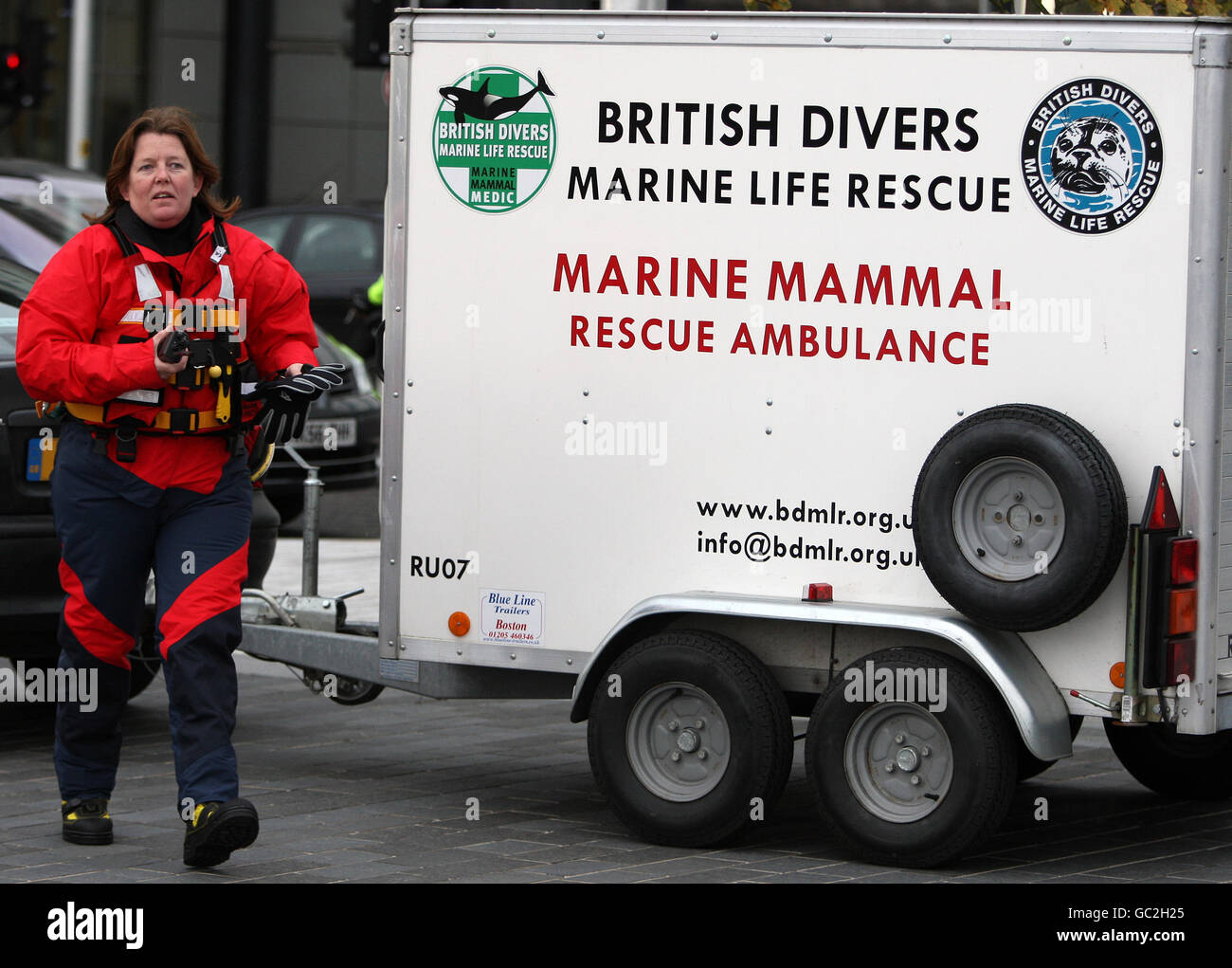 The British Divers Marine Life Rescue team near the River Clyde after a ...