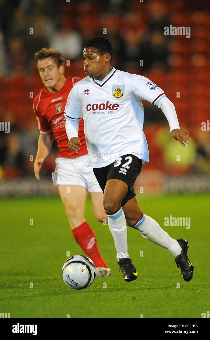 Burnley's Fernando Guerrero (right) beats Barnsley's Robert Kozluk ...