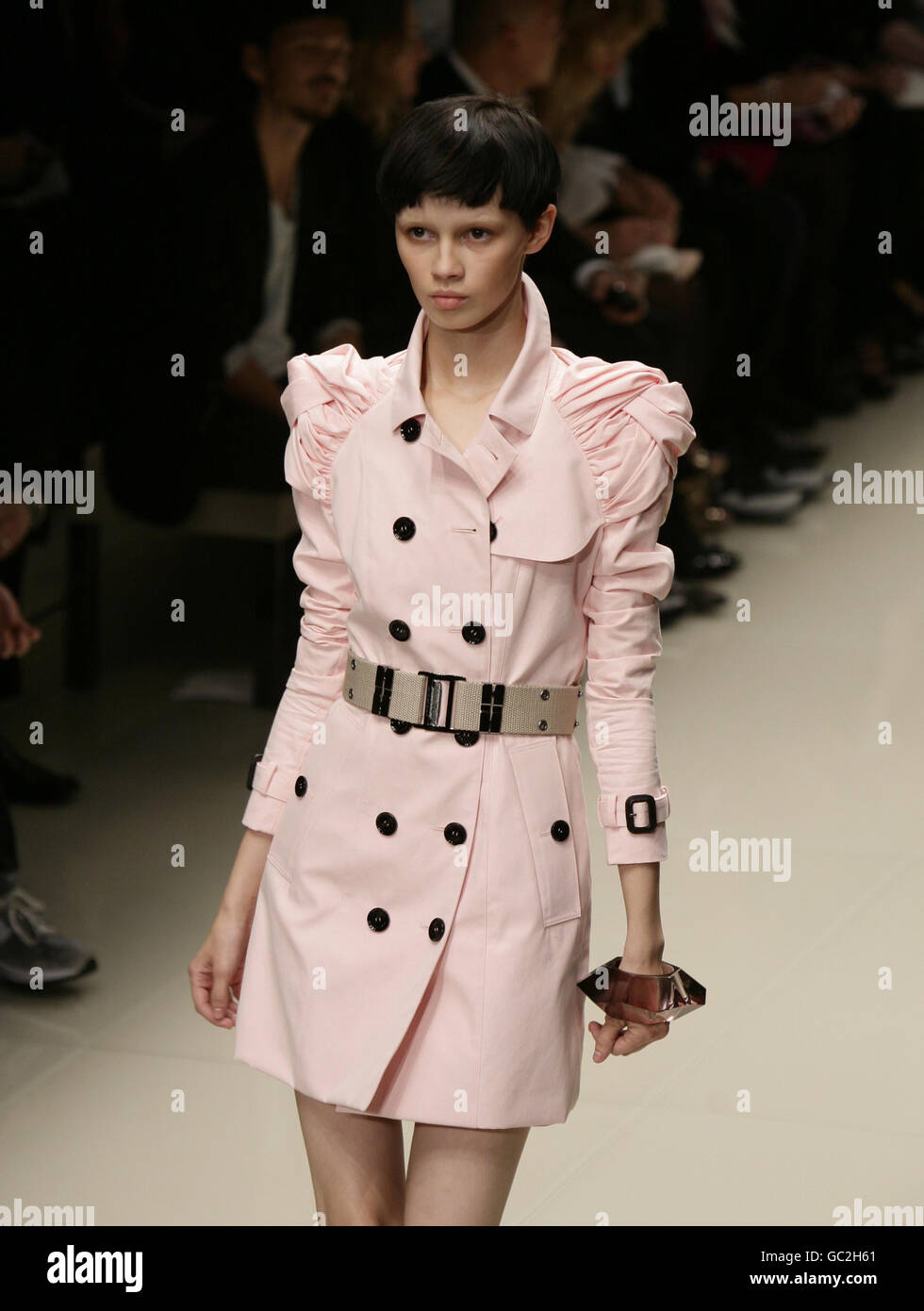 A model on the catwalk during the Burberry Spring/Summer 10 London ...