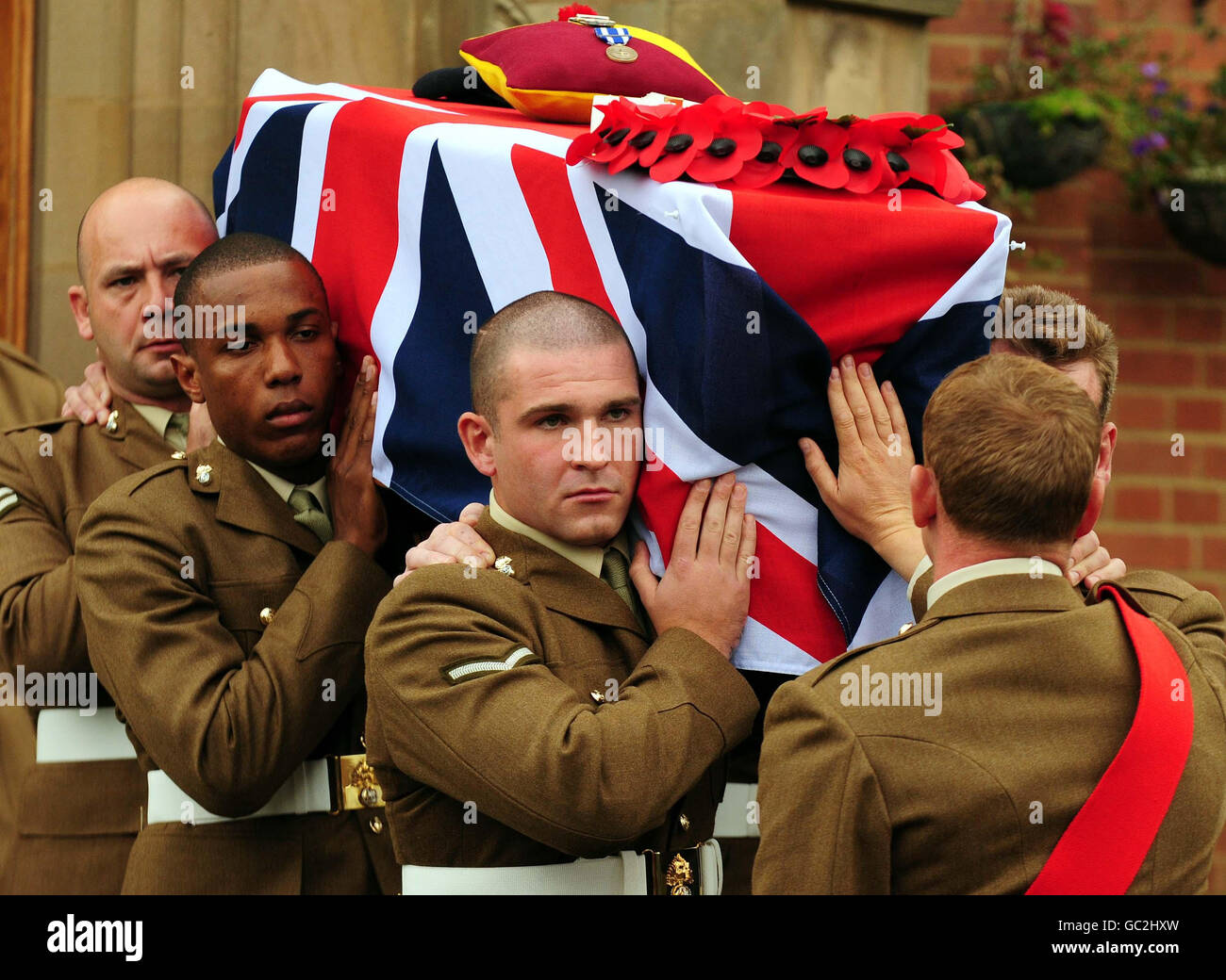 The funeral cortege of Fusilier Louis Carter leaving The Parish of Our ...