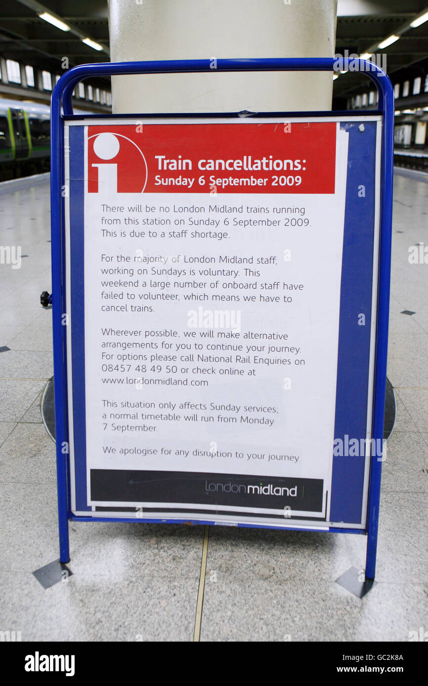 Train Cancelled Sign High Resolution Stock Photography and Images - Alamy