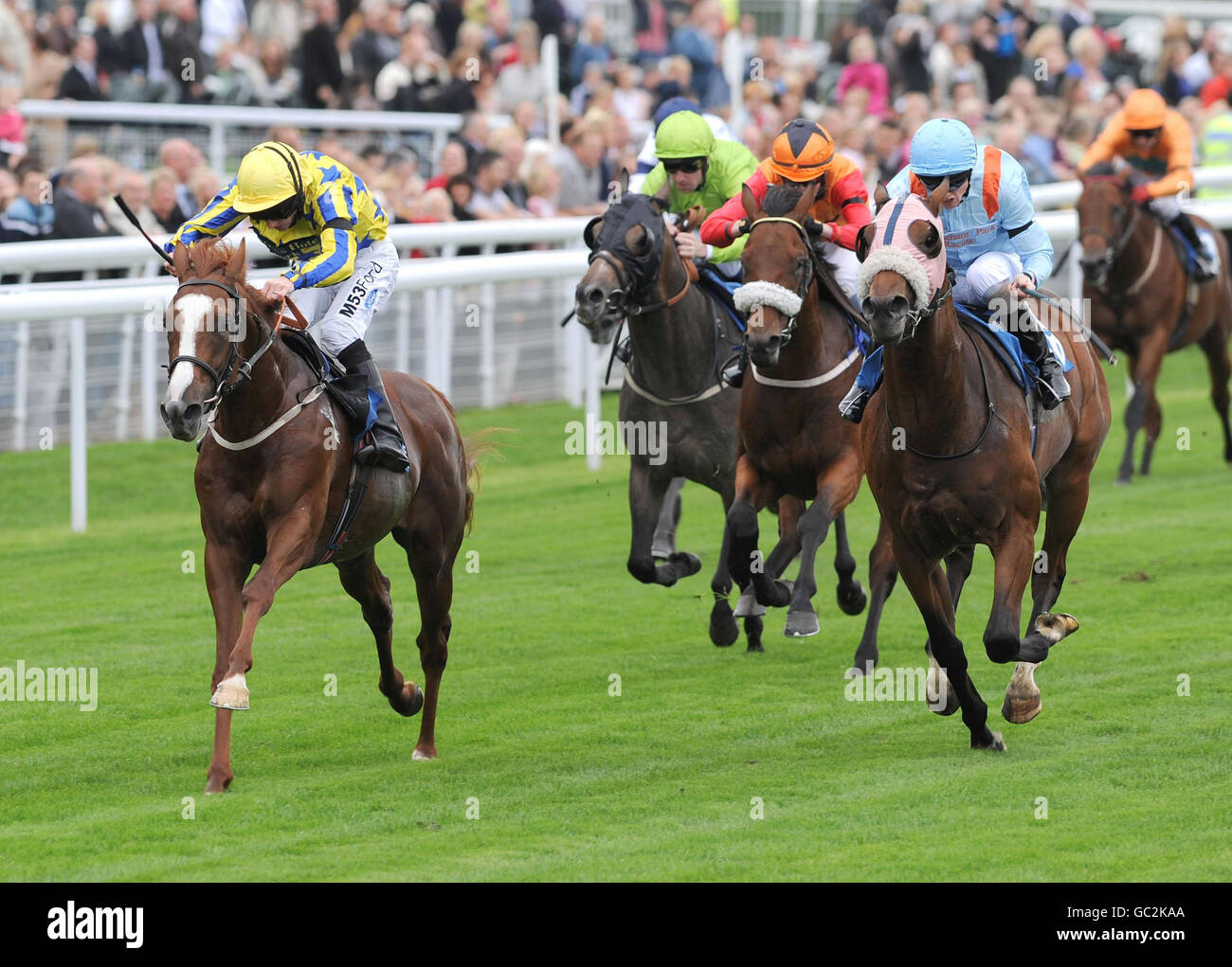Jockey Paul Hanagan on William Morgan (left) win the Jen and Tony ...