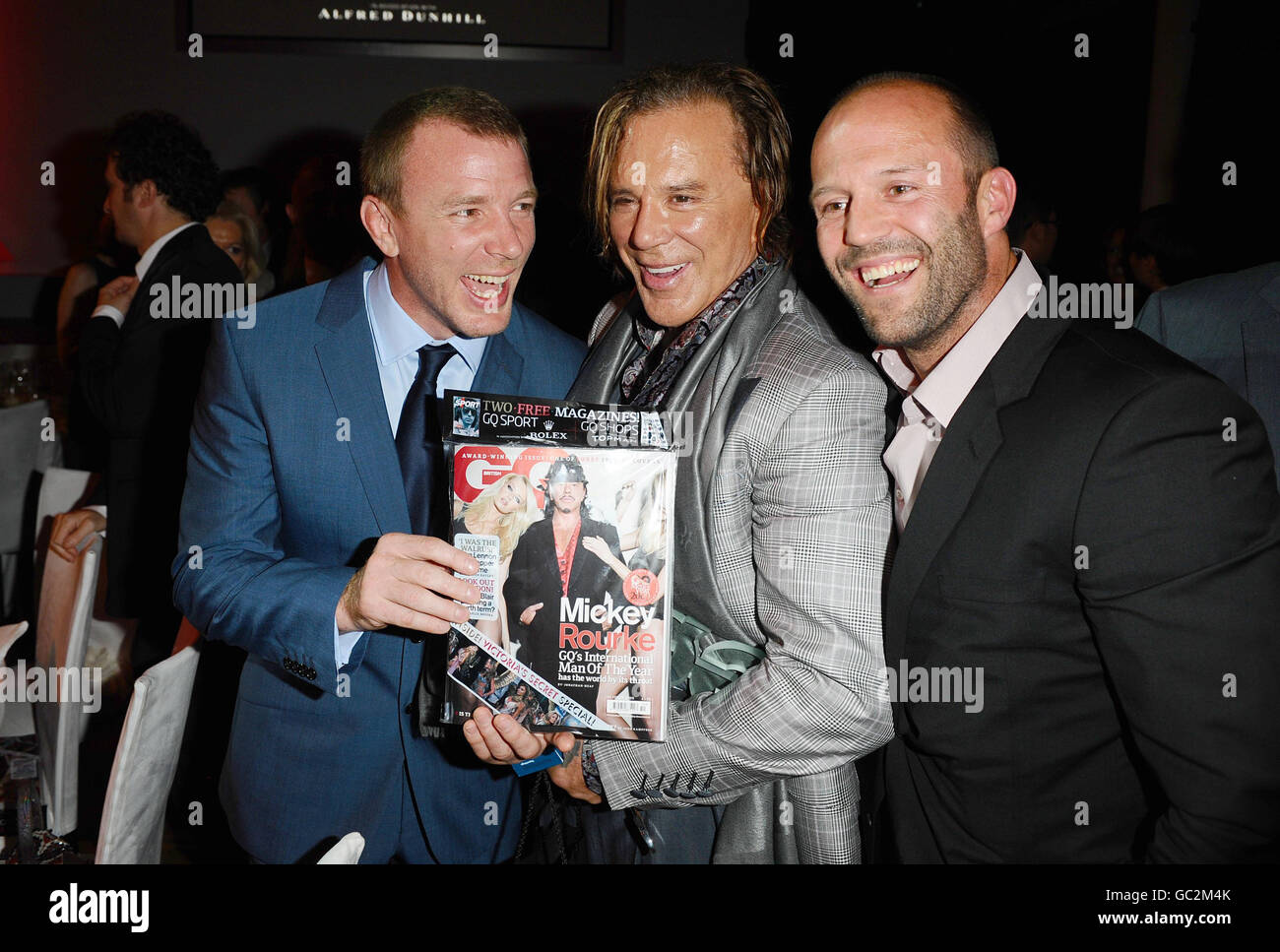 Guy Ritchie, left, Mickey Rourke, centre and Jason Statham, right, at ...