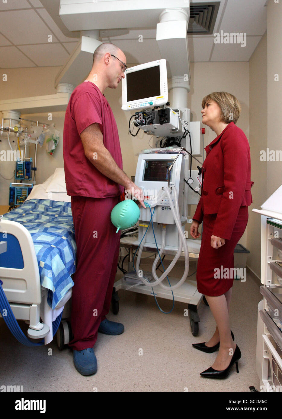 Scottish health secretary nicola sturgeon with sean maher hi-res stock ...