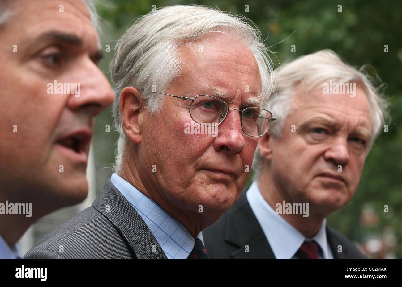 (Left to right) Liberal Democrat home affairs spokesman Chris Huhne ...