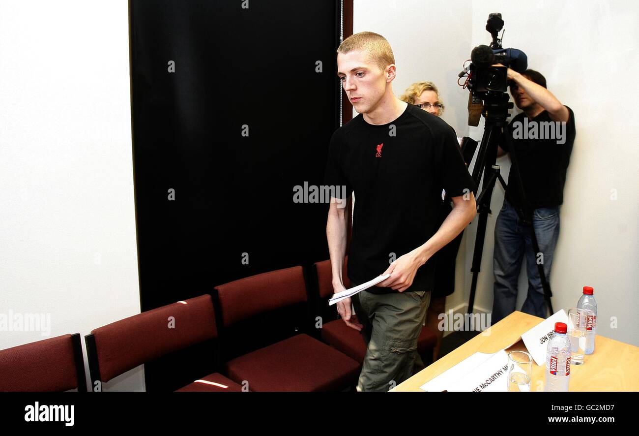 Michael Shields arriving for the press conference held at the Liverpool ...