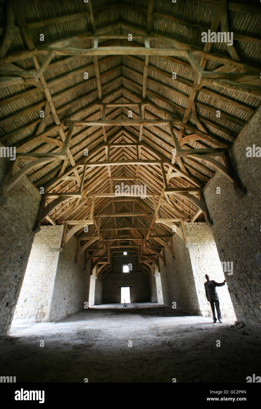 In an elizabethan barn with a rare hammerbeam roof hi-res stock ...