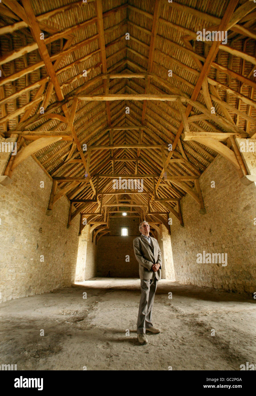 In an elizabethan barn with a rare hammerbeam roof hi-res stock ...