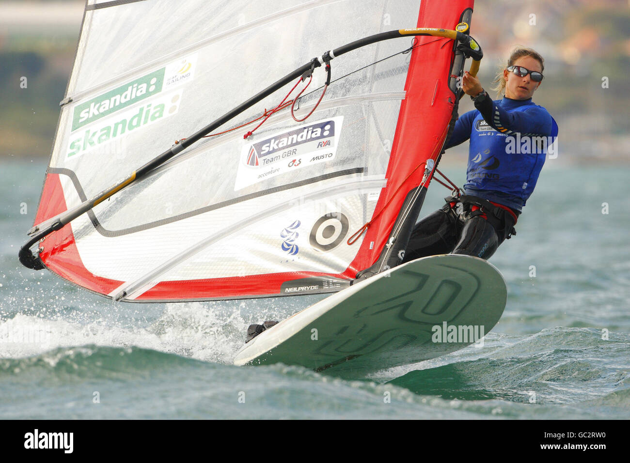 The Great Britain women's RSX sailor Bryony Shaw in action during the ...
