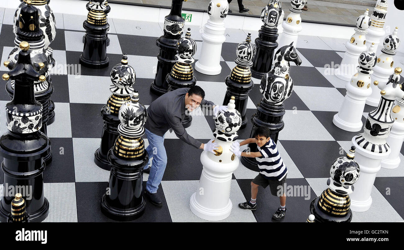 Giant chess set marks start of The London Design Festival Stock Photo ...