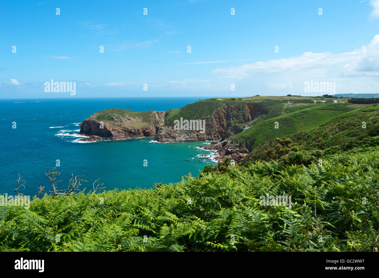 Plemont beach cliff path grosnez hi-res stock photography and images ...
