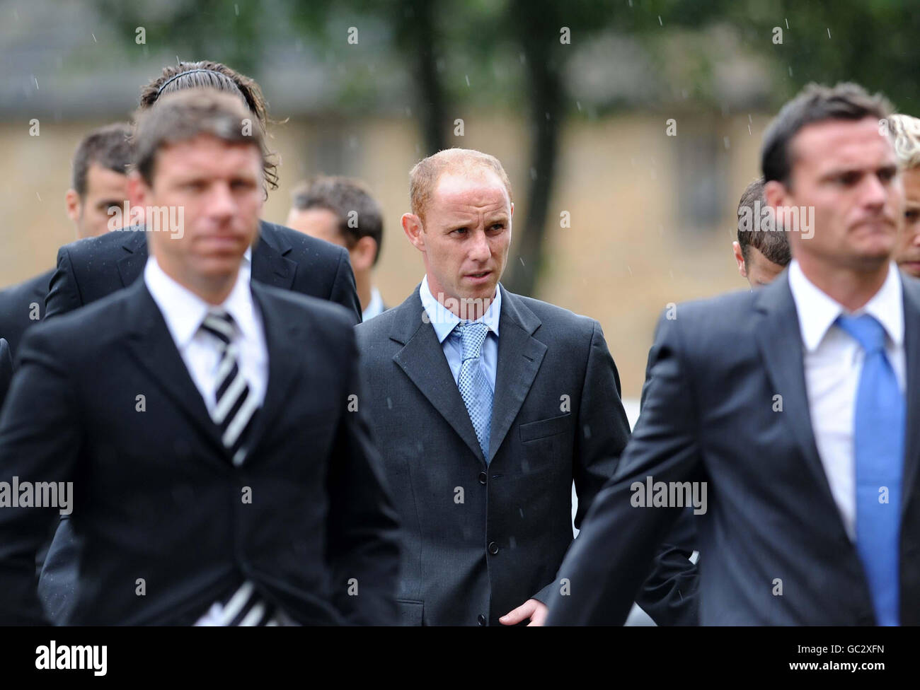 Sir Bobby Robson thanksgiving service. Nicky Butt (centre) arrives for ...